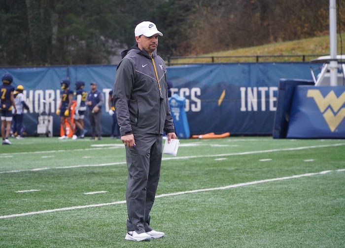 Brown Gives Update On WVU Following First Day Of Fall Camp | Blue Gold ...