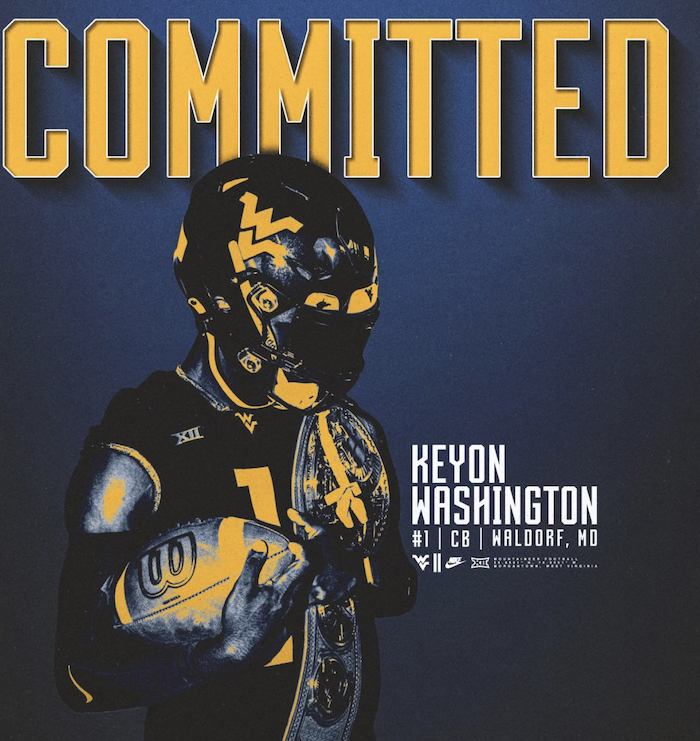 Cornerback Keyon Washington Commits To WVU | Blue Gold Sports