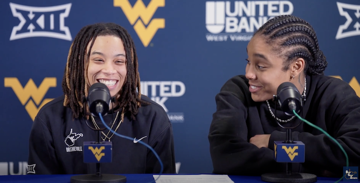 Watch: WVU Women's Basketball | Feb 1. Players JJ Quinerly, Sydney Shaw ...